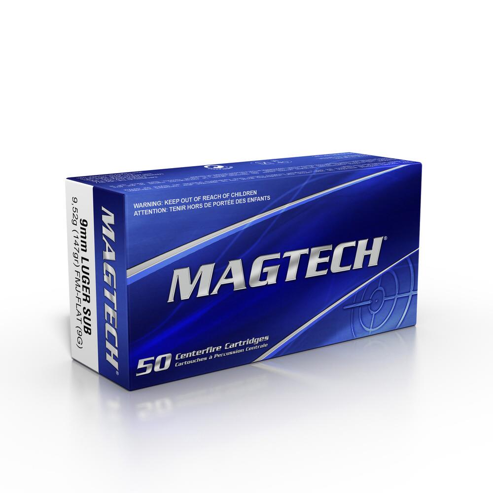 Magtech 9mm Luger FMJ Flat Subsonic, 147grs - Magtech