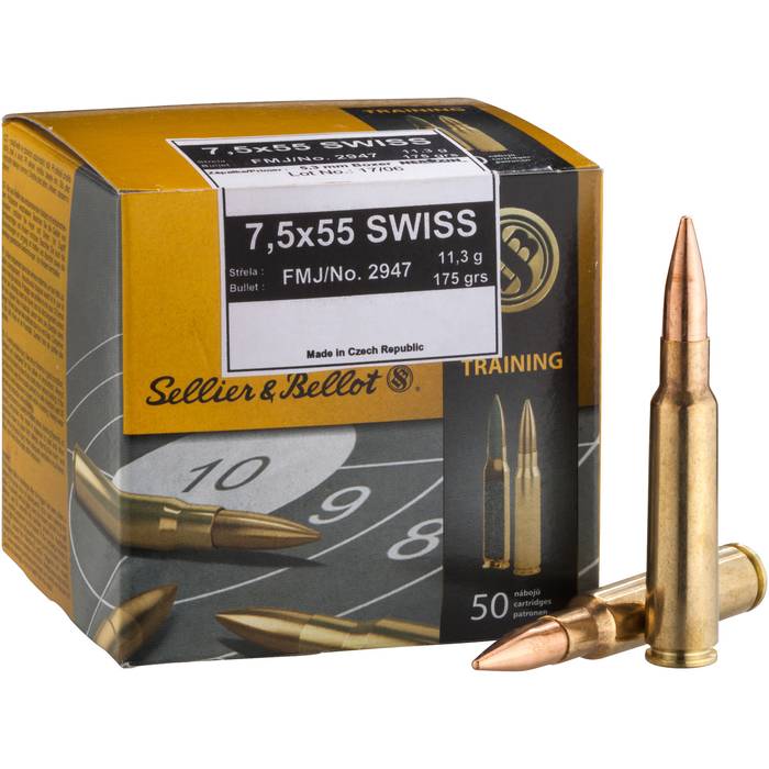 Sellier & Bellot 7.5x55 Swiss FMJ, 174grs - Sellier & Bellot